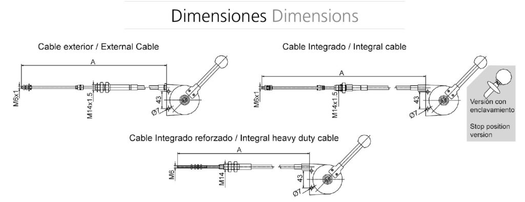9013913 CABLE CONTROL - Bezares SA - Leading hydraulic manufacturer
